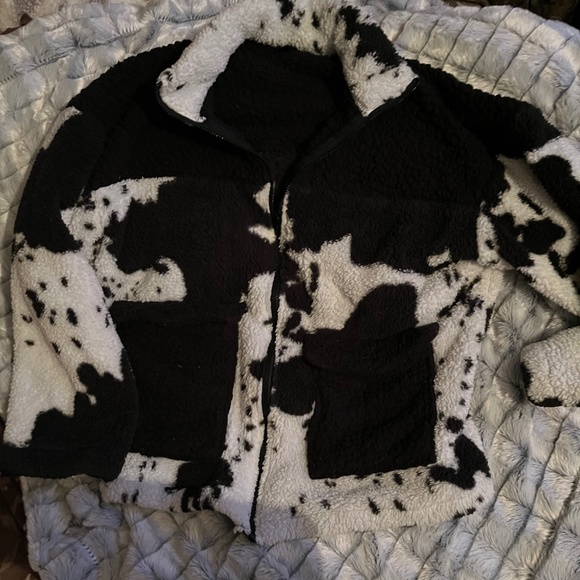 Jackets & Coats | Very Cozy Shein Cow Print Jacket | Poshmark
